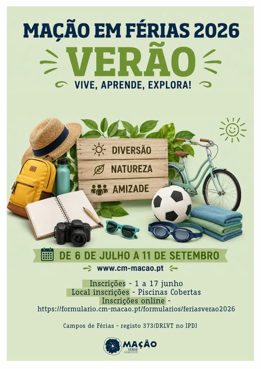 Câmara Municipal de Mação — INSCRIÇÕES PARA CAMPOS DE FÉRIAS - VERÃO 2026